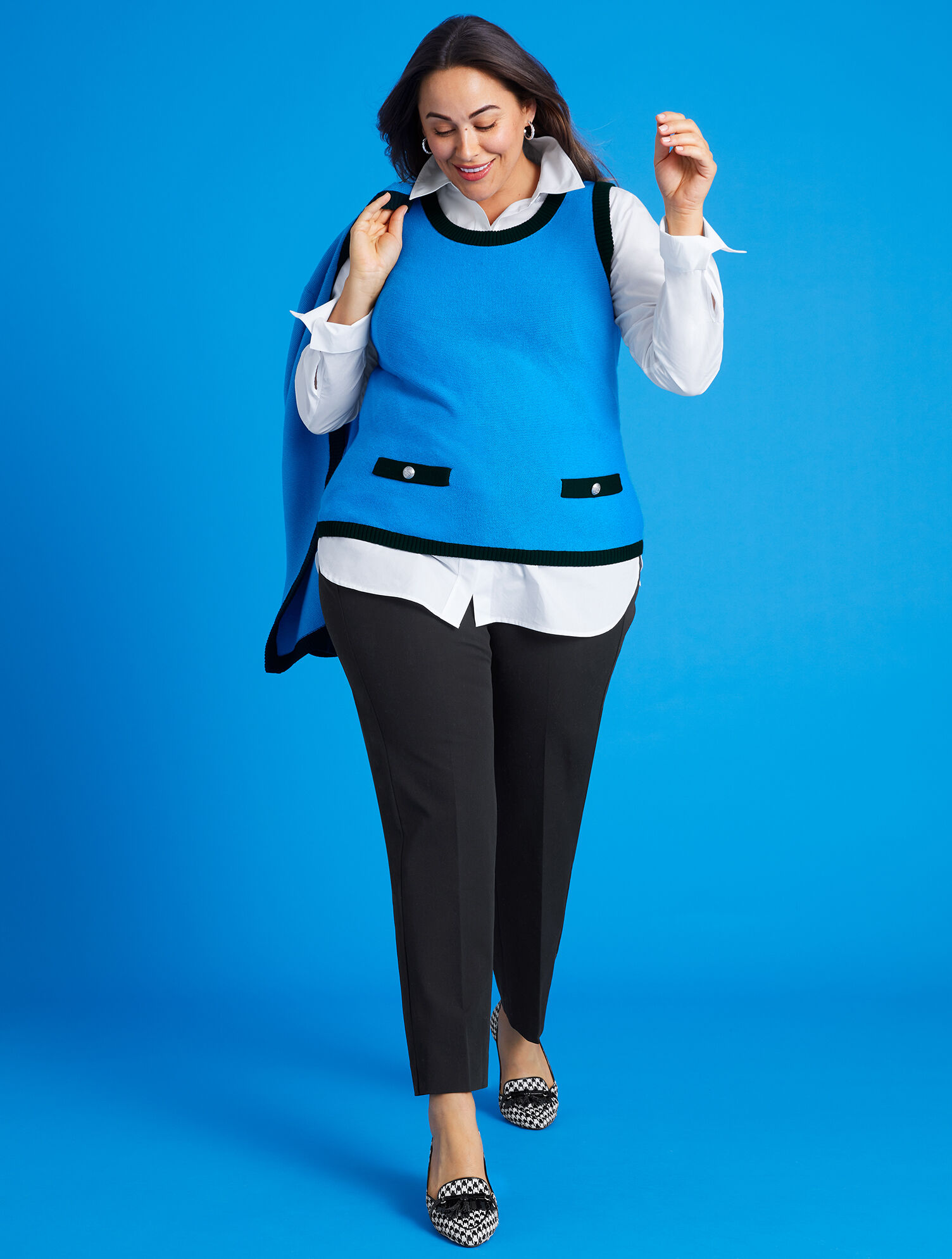 Tipped Texture Crewneck Shell | Talbots