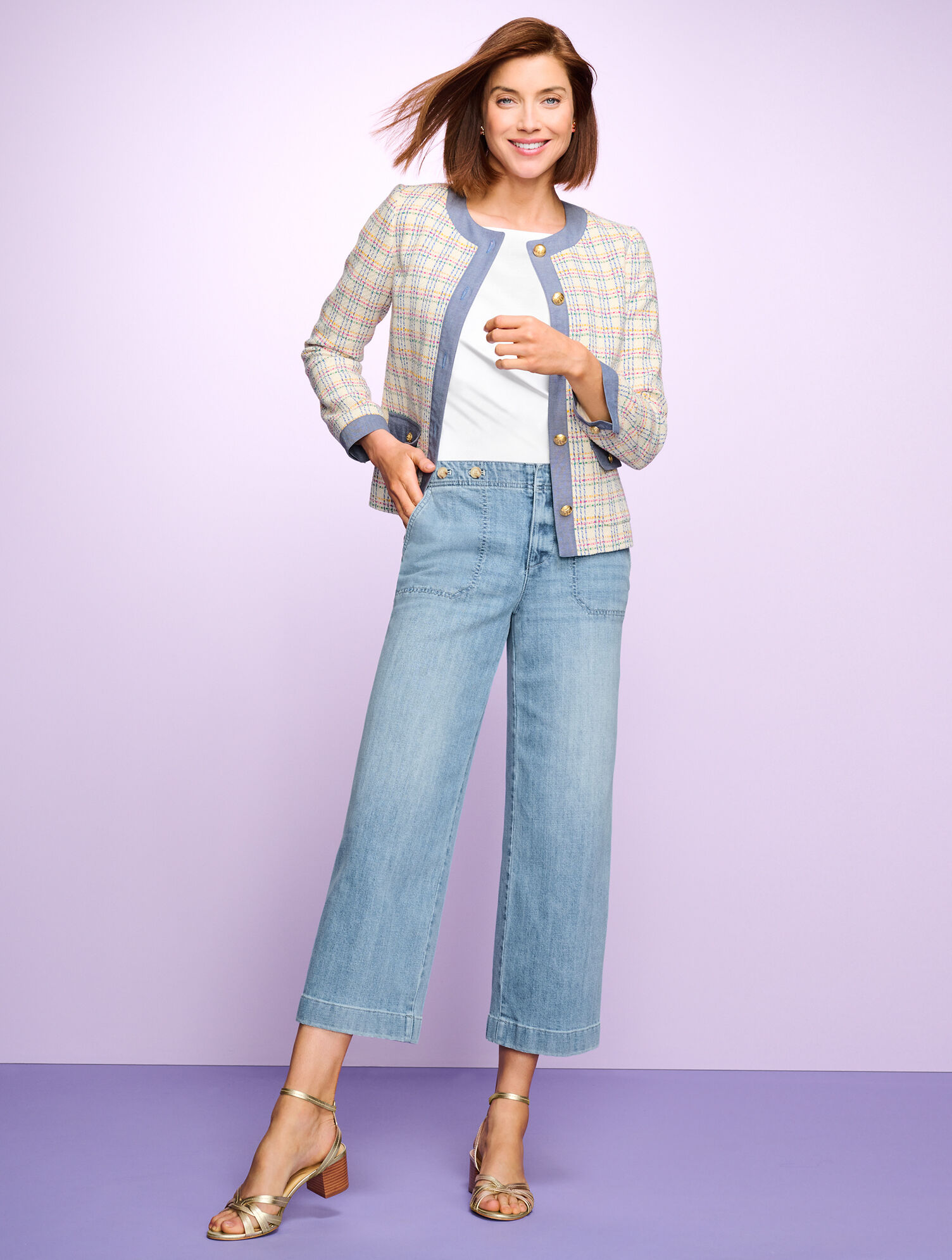 Crop Wide Leg Jeans - Cornelia Wash | Talbots