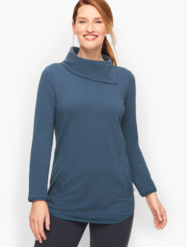 Split Neck Tunic Pullover - Small Dot | Talbots