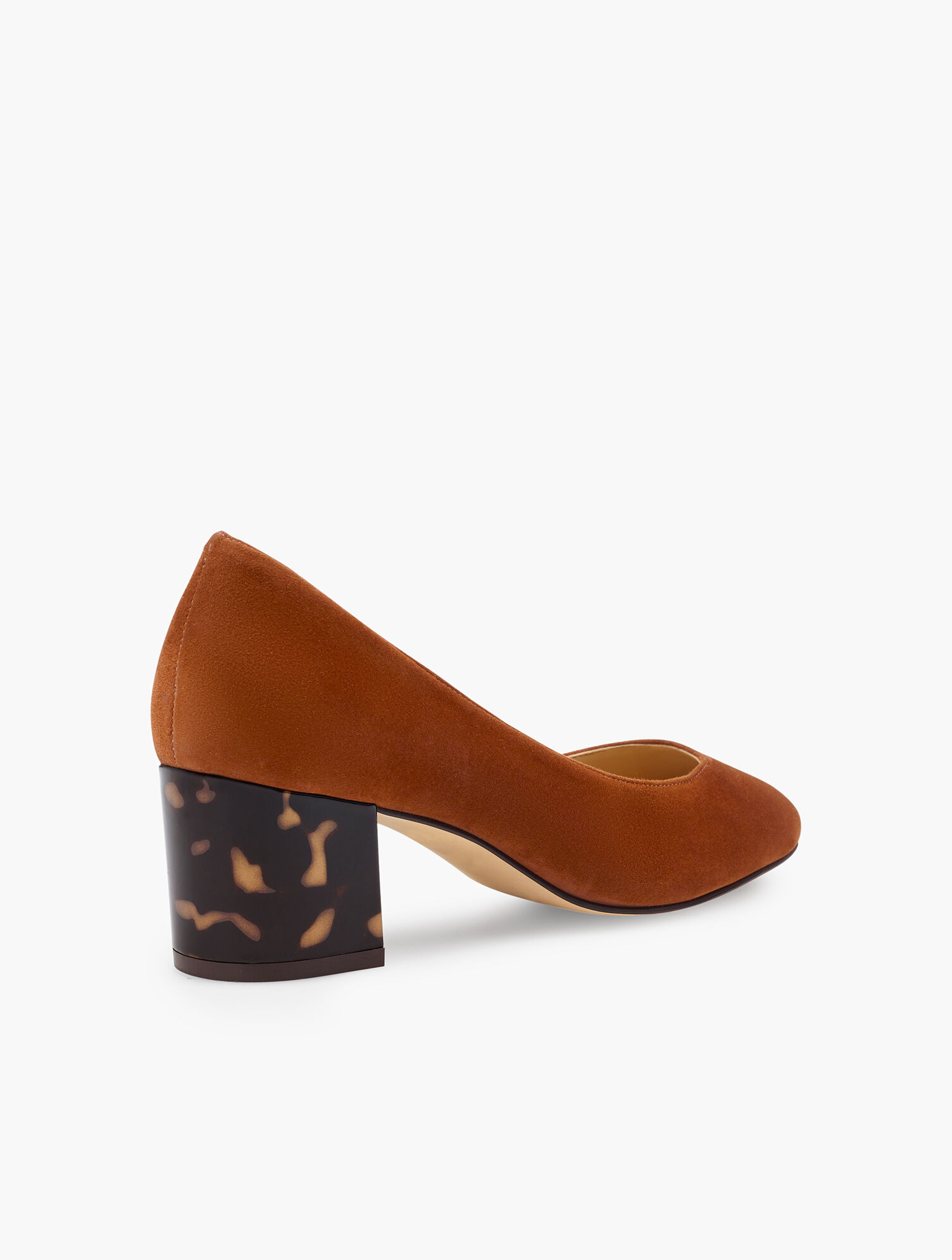 Isa Suede Block Heel Pumps - Tortoise Heel | Talbots