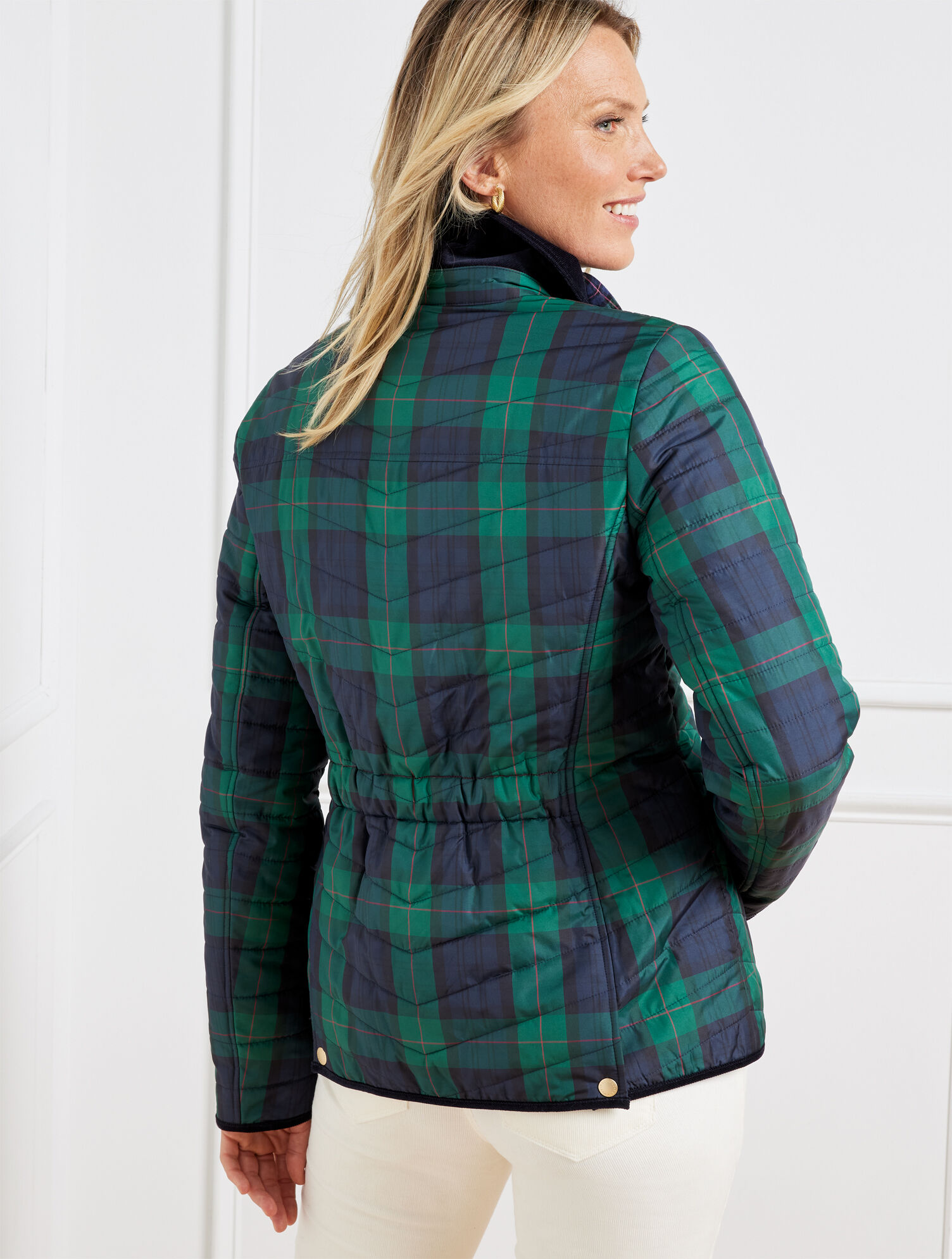 Quilted Jacket - Joyful Black Watch Plaid | Talbots