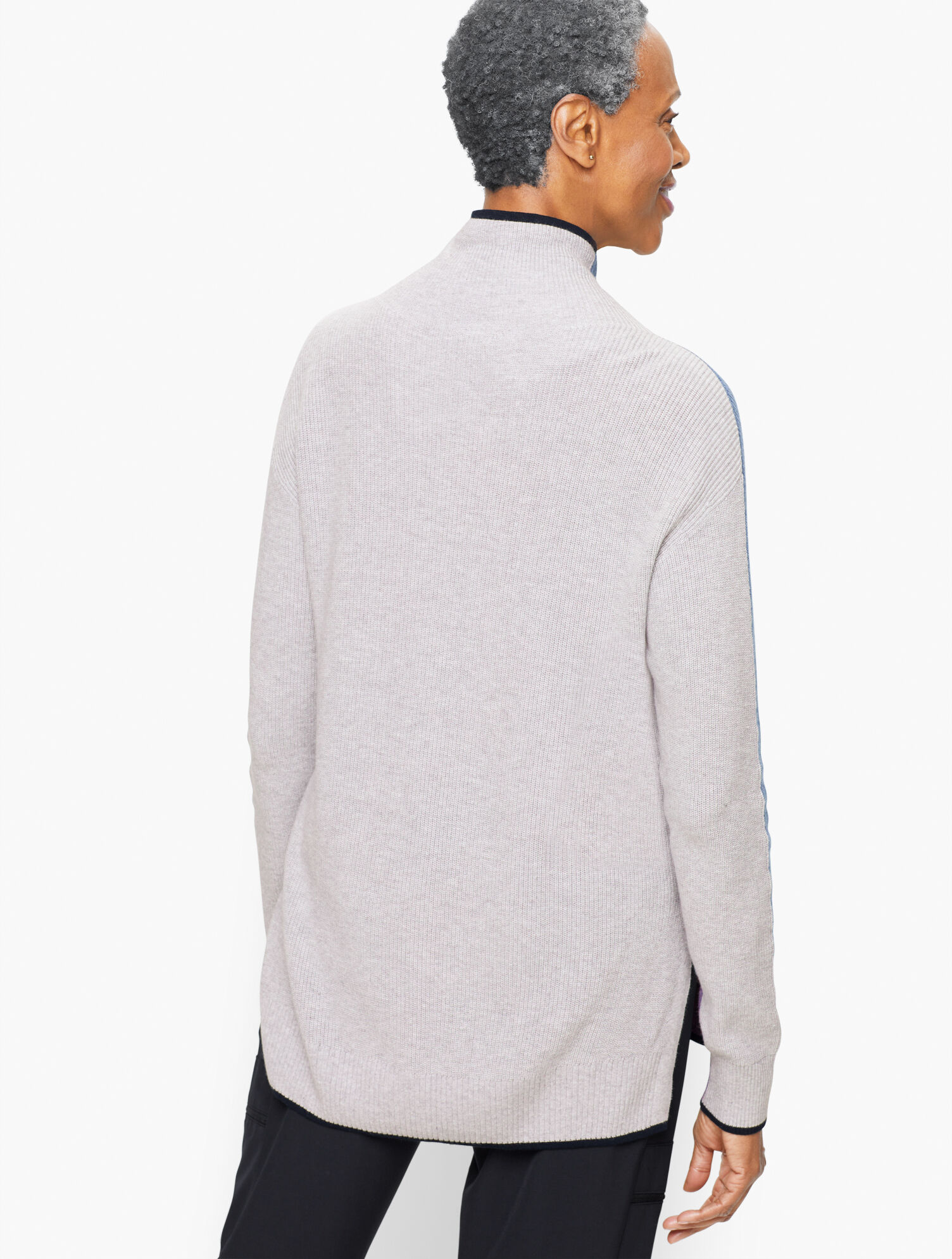 Colorblock Lounge Yarn Mockneck Sweater | Talbots