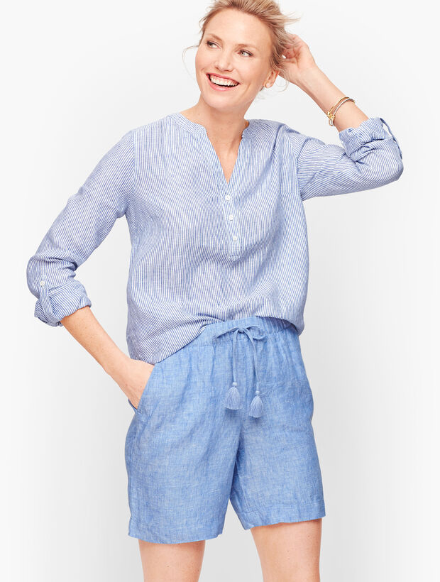 Linen Popover - Stripe | Talbots