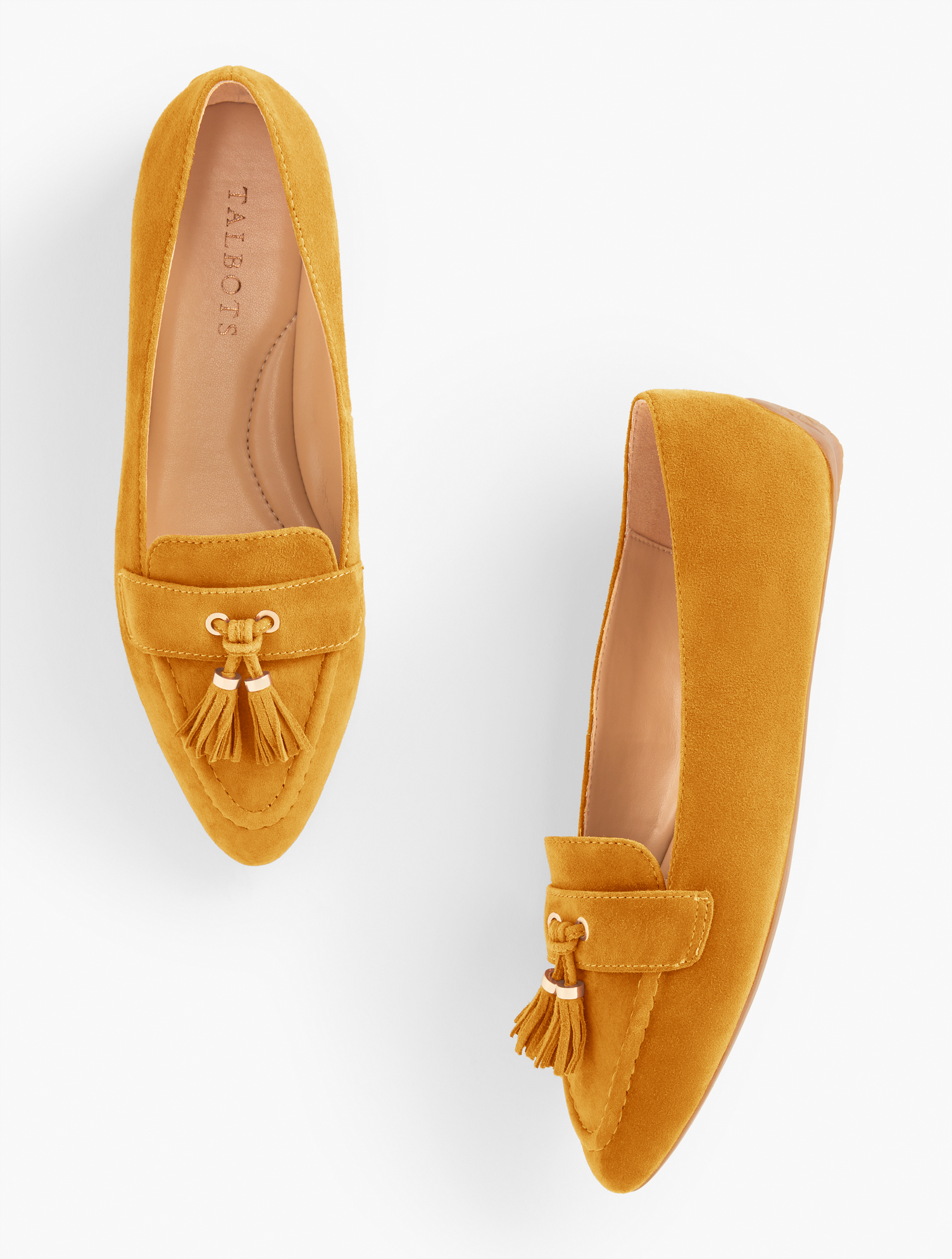 Talbots Francesca Suede Driving Flats - Amber Gold - 10m | ModeSens