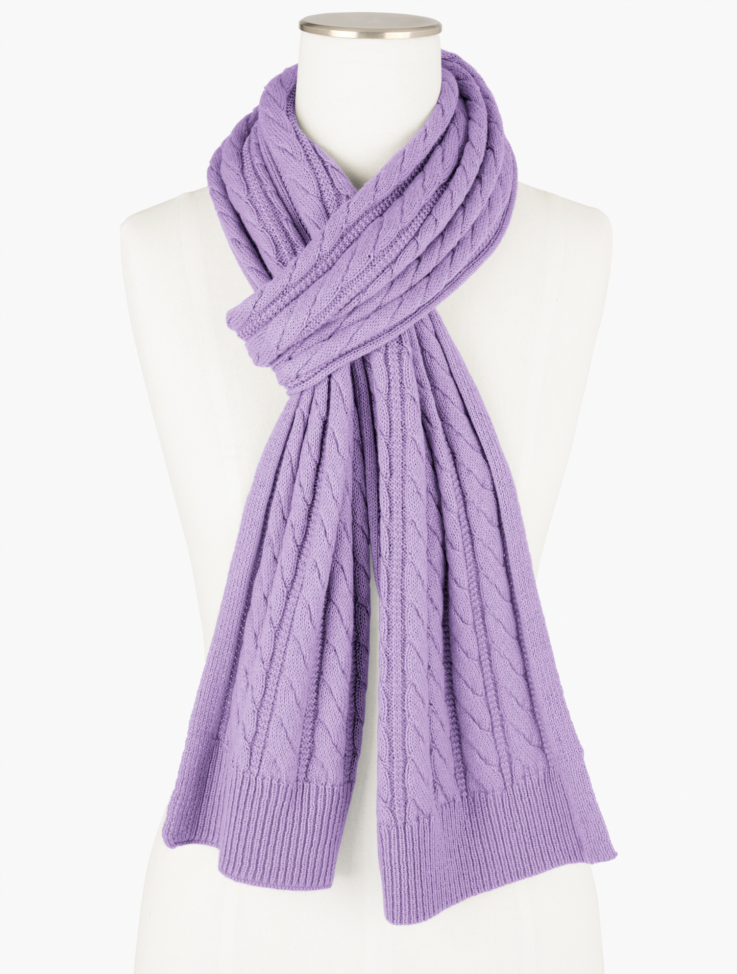 Talbots Soft Cable Knit Scarf - Purple Rose - 001 | ModeSens