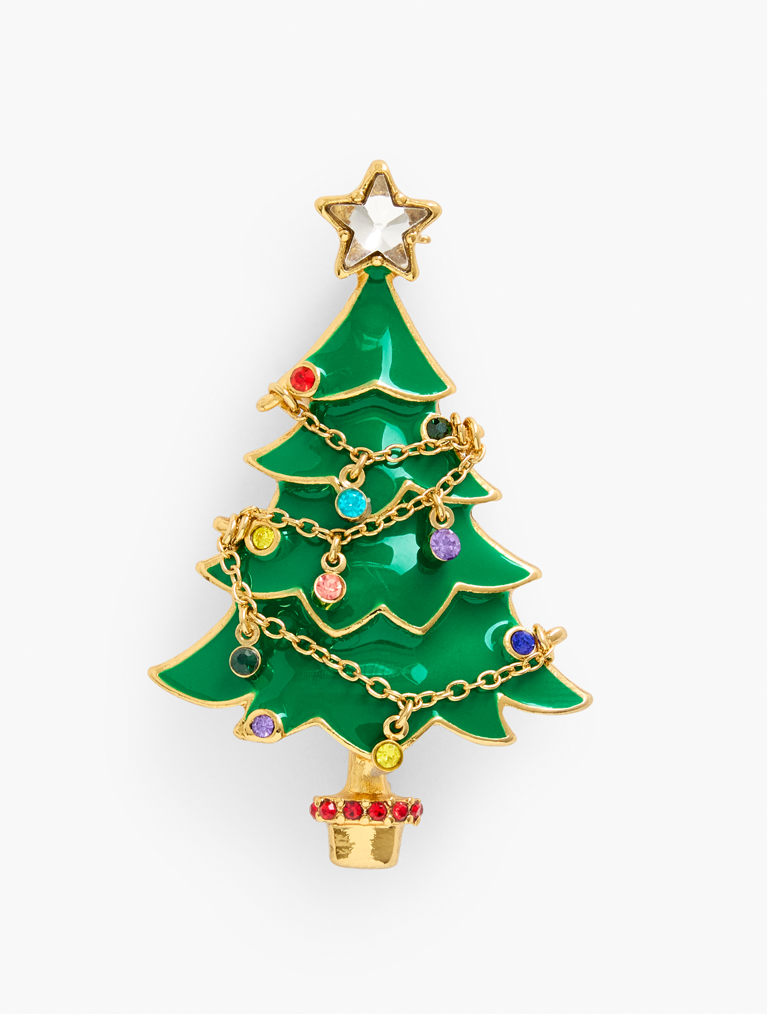 Talbots Christmas Tree Brooch - Verdant Green/gold - 001 In Verdant ...