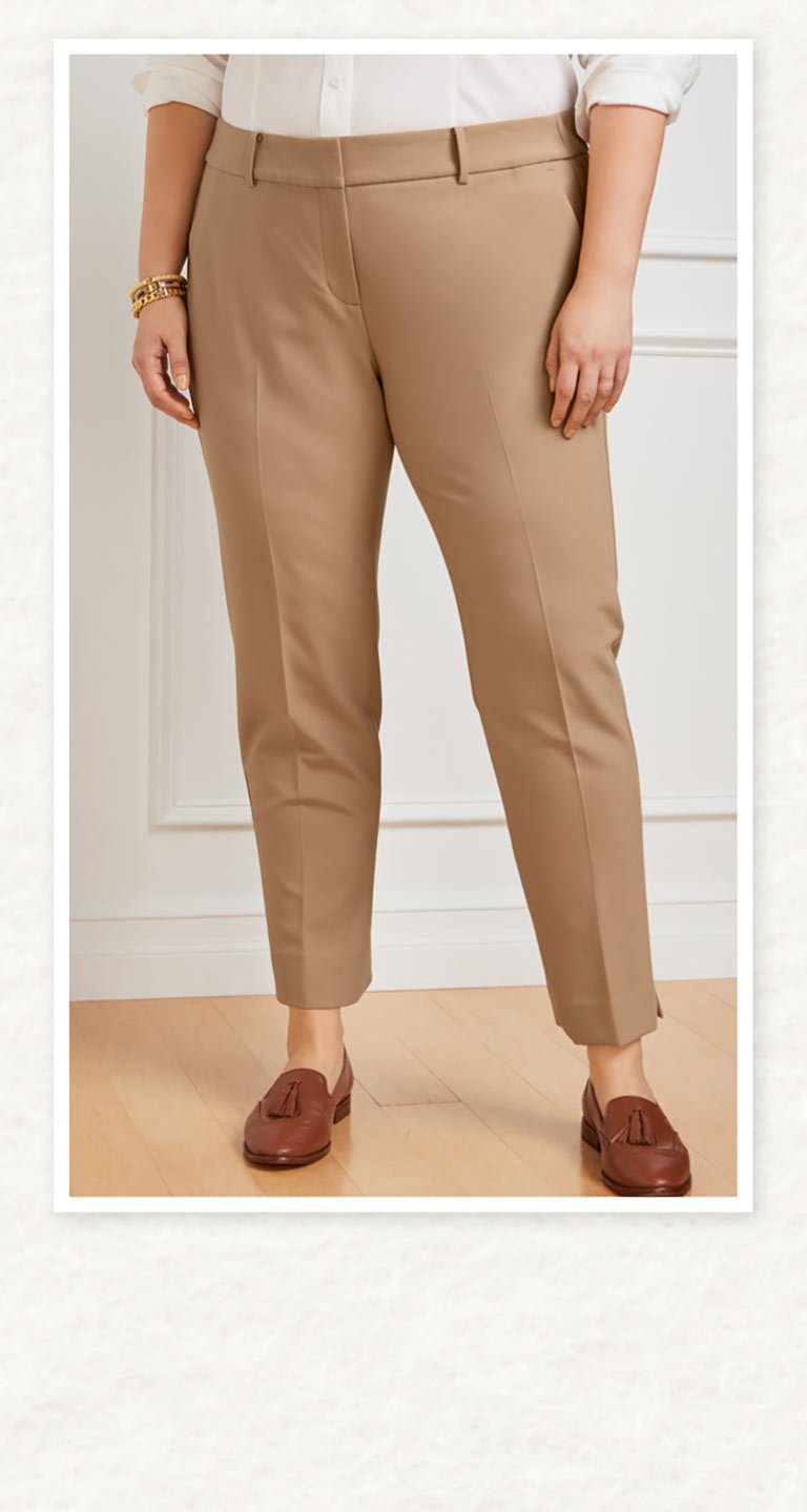 Women's Plus Blue Front Zip Pants | Talbots